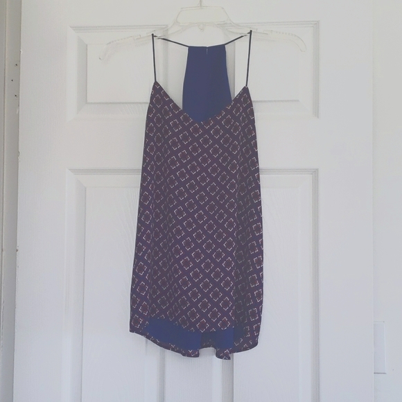 Express | Tops | Express Reversible Blue Geometric Tank | Poshmark
